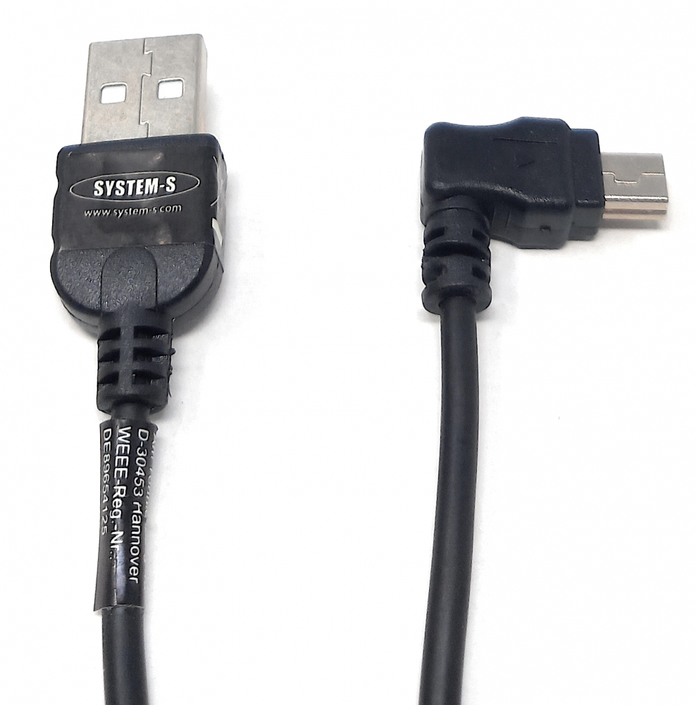 System-S Mini USB Kabel 90 grad gewinkelt Winkelstecker rechts 50 cm