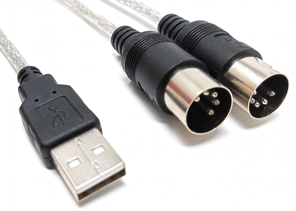 MIDI Interface SMA In und Out zu USB 2.0 Audio Adapter Kabel in Grau